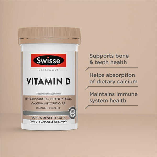 SWISSE | Vitamin D | 250 Soft Capsules – Altitude Supplements